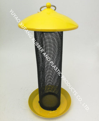 Metal feeder，Yellow Hanging Bird Nut Feeder Long Tube Small Mesh With 1 Kg Capacity