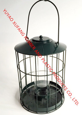 Metal feeder，PC Tube Black Squirrel Resistant Bird Feeders / Metal Wire Cage 500g Weight