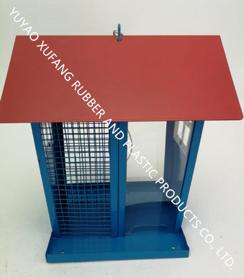 Lovely Unique Bird Feeders House Shape Suet And Seed Hanging Red Roof 650g Weight
