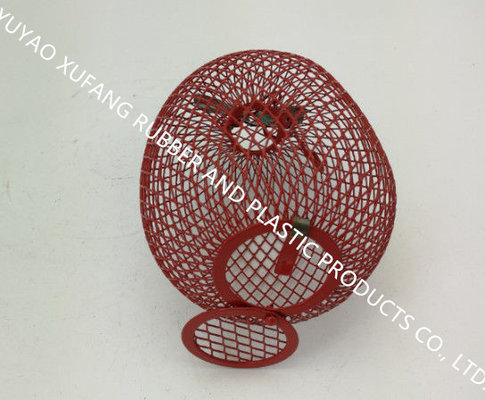 Round Iron Mesh Bird Feeding Station Red Pineapple With Green Leave
