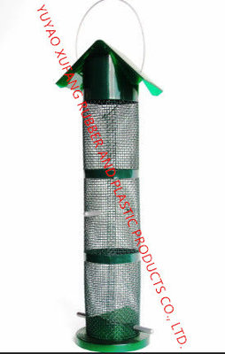 Nut feeder ，Plastic Materials Peanuts Bird Feeder Three Level Mesh Tube Plastic Lid And Bottom