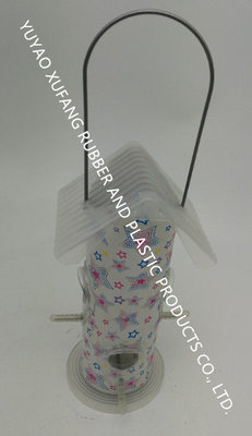 Seed Squirrel Bird Feeder , Plastic Roof Water Transfer Printing 4 Feeding Port