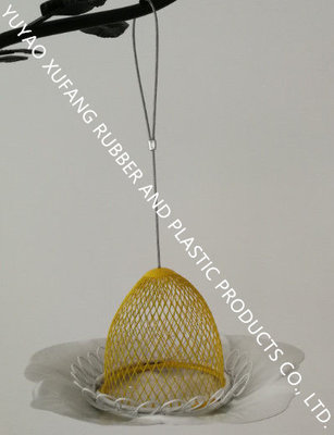 Metal bird feeder，Lotus flower white leaves with yellow stamen stainless cable hanging feeder