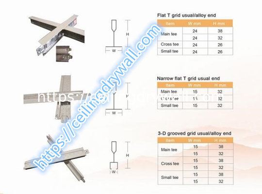 main tee cross tee and wall angle for false ceiling tee grids