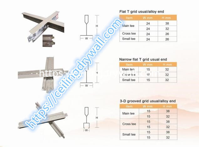 main tee cross tee and wall angle for false ceiling tee grids