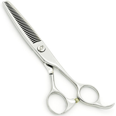 Slim Single Teeth Salon Hair Thinning Scissors With Offset Handles