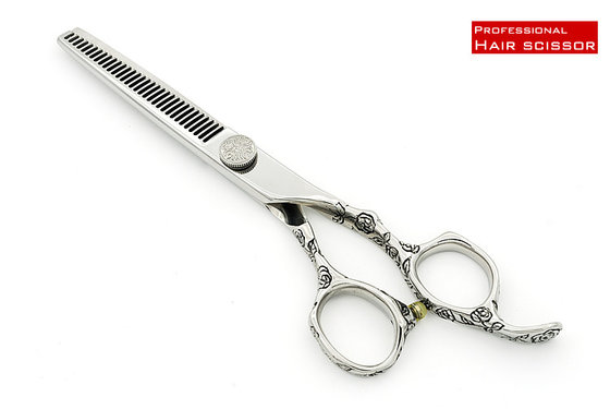 Fixed Finger Rest Hair Thinning Shears Crane Handle Flat Adjustable Screw Sharp