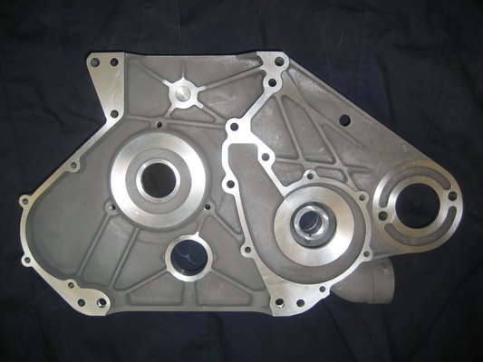Silver Aluminium Casting Diesel Engine Parts Timing Gear Cover  OEM Service