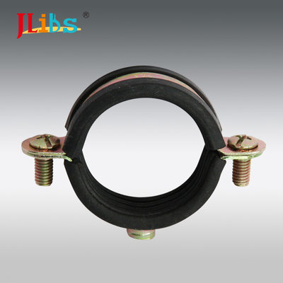 Hydraulic Vertical Galvanized Pipe Clamps , Single Pipe Clamp Bracket With Rubber
