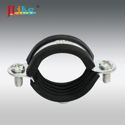 Stamping Iron Sheet Hydraulic Pipe Clips , Pipe Clamp Hanger Both Side Closed