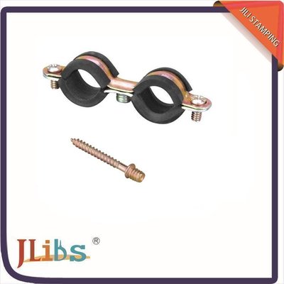 EPDM Rubber Metal Pipe Clips Concrete Pipe Clamps , Wall Mount Pipe Clamp