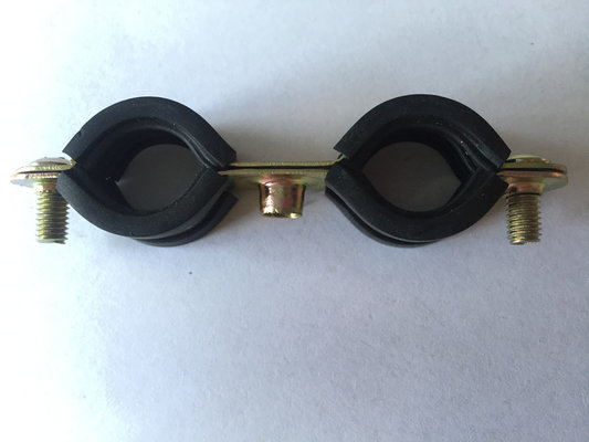 EPDM Rubber Metal Pipe Clips Concrete Pipe Clamps , Wall Mount Pipe Clamp
