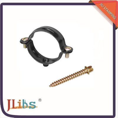 Black Coating Suspension Pvc Pipe Clamps With M6 Resistance Welded Nut