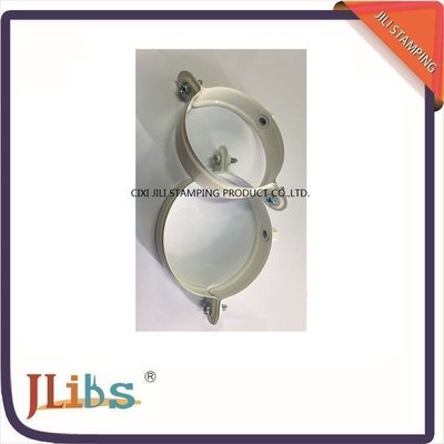 White Coating Wall Mount Pipe Clamp , Galvanised Steel Down Pipe Clamp