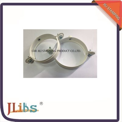 White Coating Wall Mount Pipe Clamp , Galvanised Steel Down Pipe Clamp