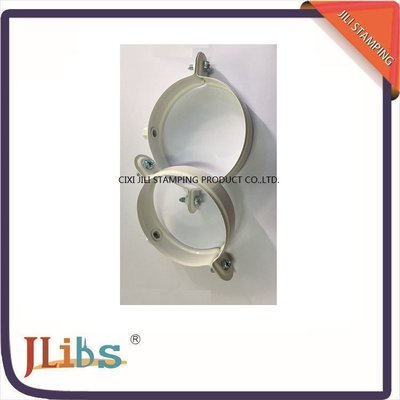 White Painting Down Pipe Clamps Galvanised Tube Clamps With Riveted Fixed Nut M8