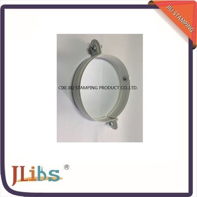 White Painting Down Pipe Clamps Galvanised Tube Clamps With Riveted Fixed Nut M8