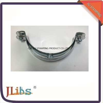 Galvanised Steel M8 / M7 Down Pipe Clamps Hexagonal Side Screws