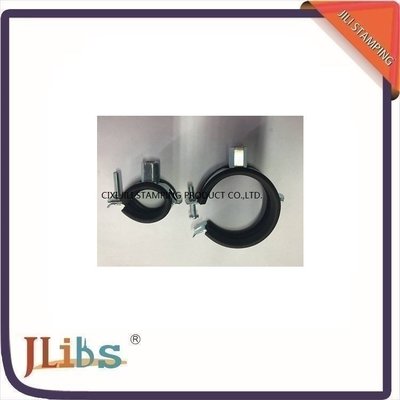 M8 / M8+10 Nut Steel Galvanized Hanging Pipe Clamp With Rubber