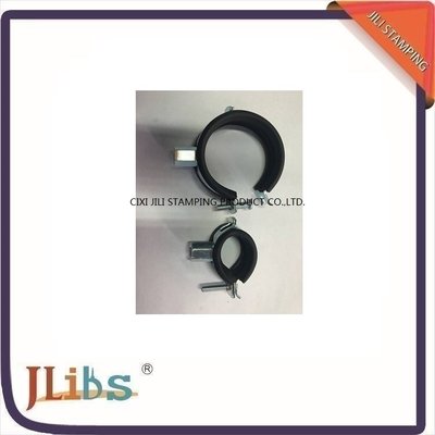 M8 / M8+10 Nut Steel Galvanized Hanging Pipe Clamp With Rubber