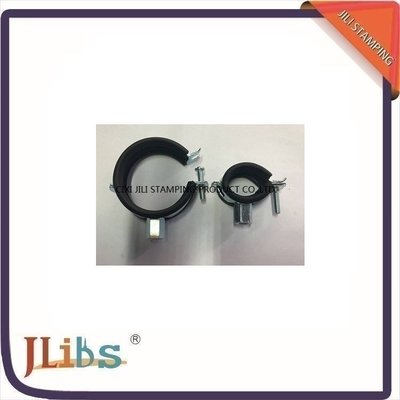 M8 / M8+10 Nut Steel Galvanized Hanging Pipe Clamp With Rubber