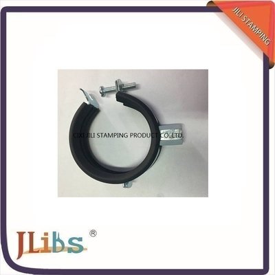 M8 / M8+10 Nut Steel Galvanized Hanging Pipe Clamp With Rubber