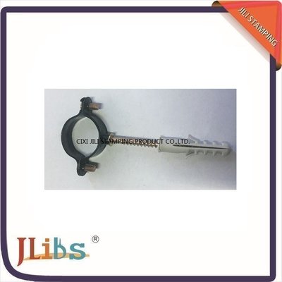 8mm - 54mm Galvanized Pipe Clamps , M6 Single Pipe Clamps With Black Coating