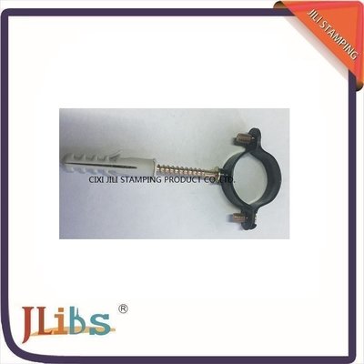8mm - 54mm Galvanized Pipe Clamps , M6 Single Pipe Clamps With Black Coating