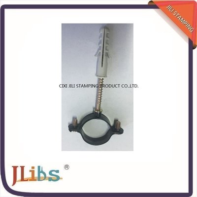 8mm - 54mm Galvanized Pipe Clamps , M6 Single Pipe Clamps With Black Coating