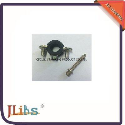 Multicolor Pleated Superfines Single Pipe Clamps , M6 ST12 Carbon Steel Pipe Clamps