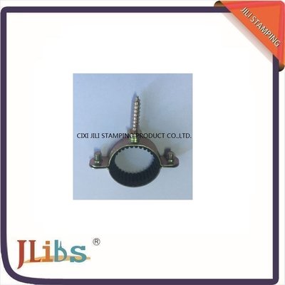M7 Pipe Clamp Fittings Withinner Rubber with Screw , Carbon Steel Pipe Clamp