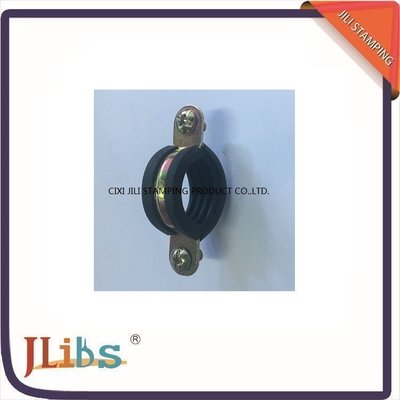 Single Pipe Clamp Fittings M7 With EPDM Rubber Yellow Zinc Galvanized Pipe Connector Clamp