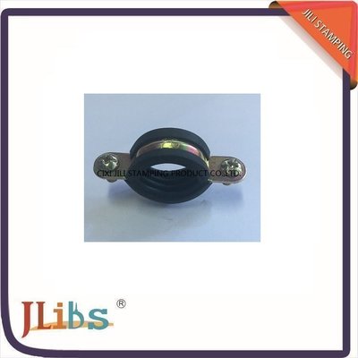 Single Pipe Clamp Fittings M7 With EPDM Rubber Yellow Zinc Galvanized Pipe Connector Clamp
