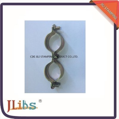 Double Pipe Clamps M7 Without Rubber Galvanized Pipe Clamps Yellow Zinc Galvanize