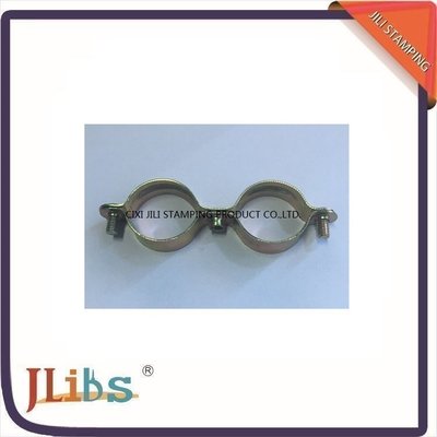 Double Pipe Clamps M7 Without Rubber Galvanized Pipe Clamps Yellow Zinc Galvanize