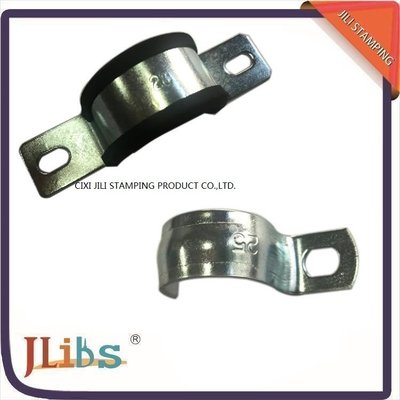 Zinc Galvanized Hydraulic Tube Saddle Clamps / Saddle Pipe Clips Vertical Without Rubber
