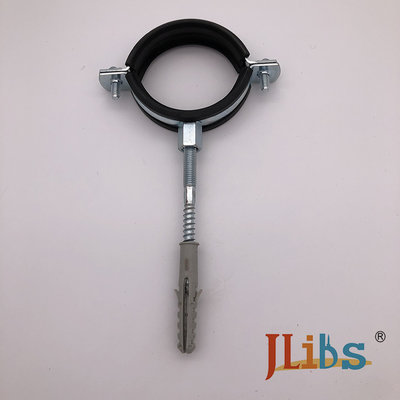 EPDM Rubber Galvanized Pipe Clamps Stanitary Ware Clamp With 2pcs M6X20mm Screw