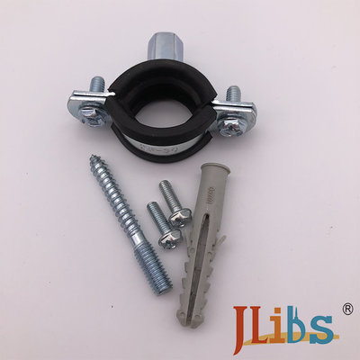 EPDM Rubber Galvanized Pipe Clamps Stanitary Ware Clamp With 2pcs M6X20mm Screw