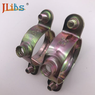 M7 Wall Mount Pipe Clamp Without Rubber With Screw Yellow Zinc Galvanize