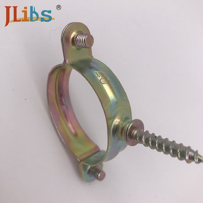 M7 Wall Mount Pipe Clamp Without Rubber With Screw Yellow Zinc Galvanize