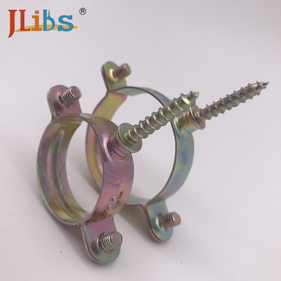 M7 Wall Mount Pipe Clamp Without Rubber With Screw Yellow Zinc Galvanize