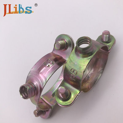 Saddle Clamp Pipe Support  M7 Without Rubber Pipe Saddle Clamp Yellow Zinc Galvanize