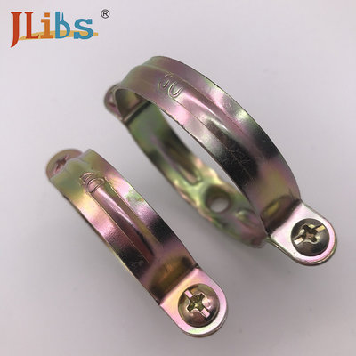 Saddle Clamp Pipe Support  M7 Without Rubber Pipe Saddle Clamp Yellow Zinc Galvanize