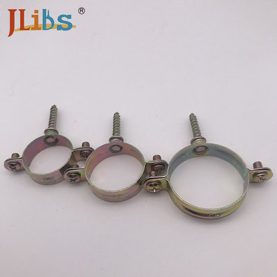 Yellow Zinc Galvanize Pipe Saddle Clamp , Single Pipe Clamps M7 Without Rubber