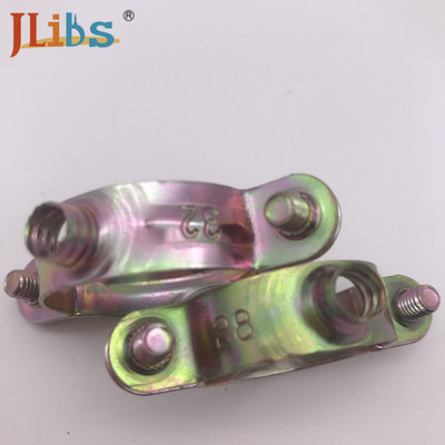 Yellow Zinc Galvanize Pipe Saddle Clamp , Single Pipe Clamps M7 Without Rubber