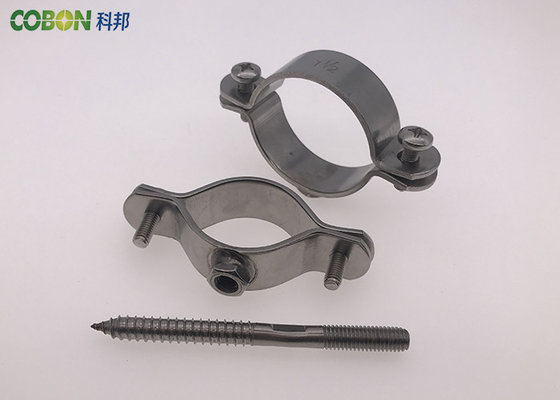 M8 - M10 Stainless Steel Pipe Clamps Mounting Bracket L Type Din Standard
