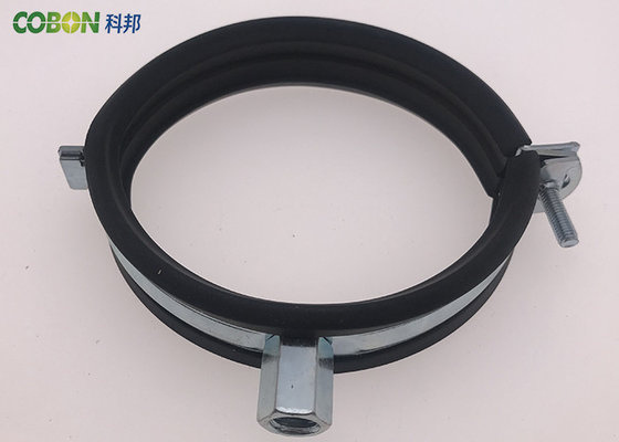 Silver Rubber Lined Pipe Clamps , High Strength Heavy Duty Pipe Clamps