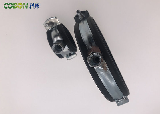 Oem Galvanized Cast Iron Pipe Clamp With M8 + M10 Combined Nut / Rubber