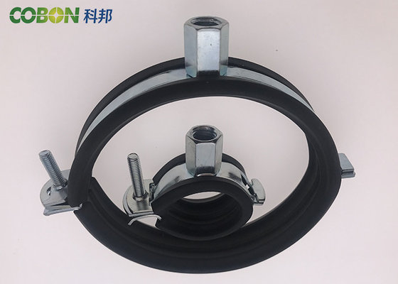 M8 +10 Nut Rubber Pipe Clips Corrosion Resistance With Plain / Zinc Plated Finish