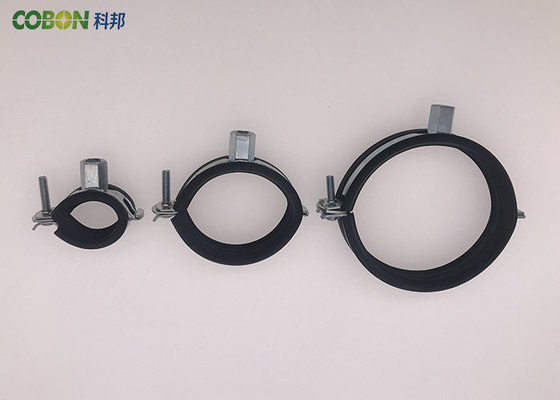M8 +10 Nut Rubber Pipe Clips Corrosion Resistance With Plain / Zinc Plated Finish
